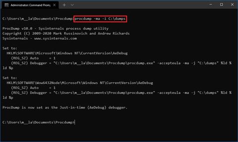 How to use ProcDump to create crash dump files on Windows 10 | Windows ...