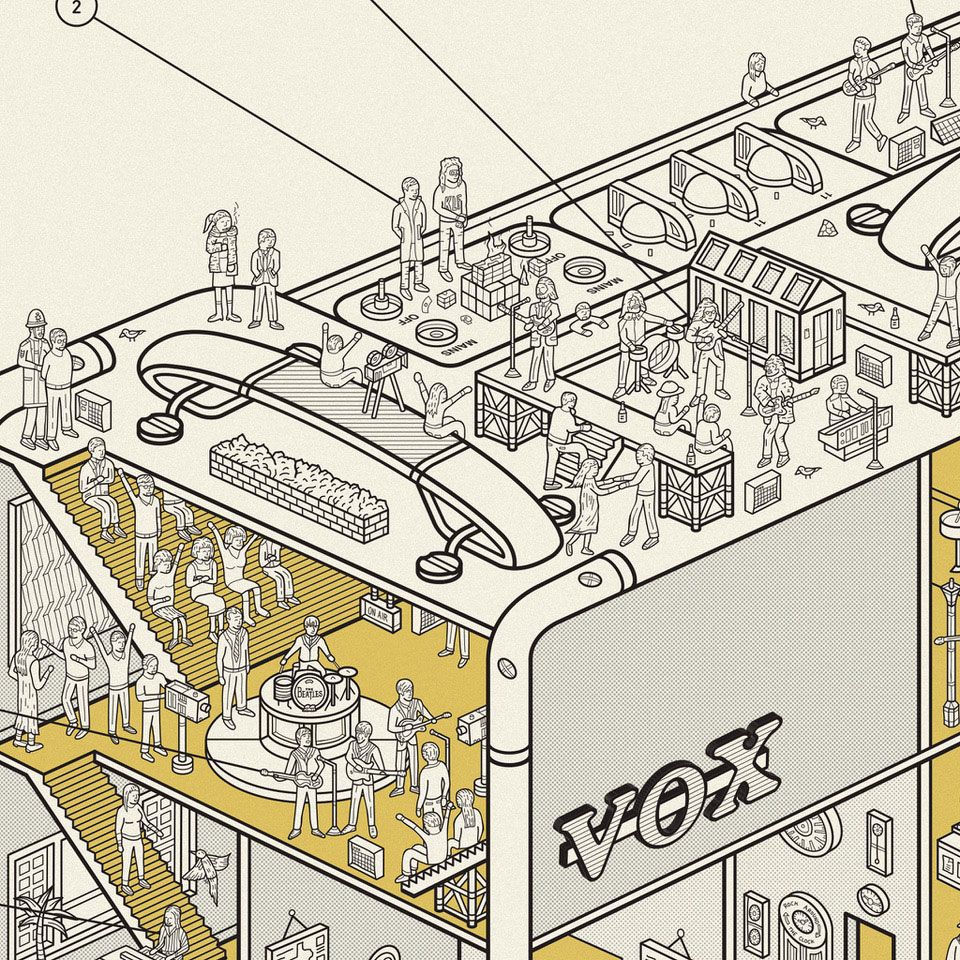 This stunning Vox AC30 cutaway print documents the entire history of ...