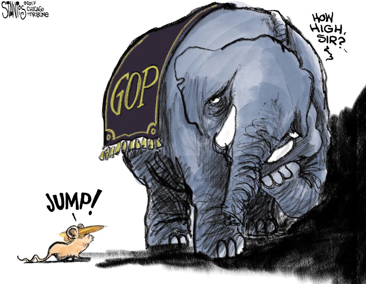 Political Cartoon U.S. Donald Trump GOP control | The Week