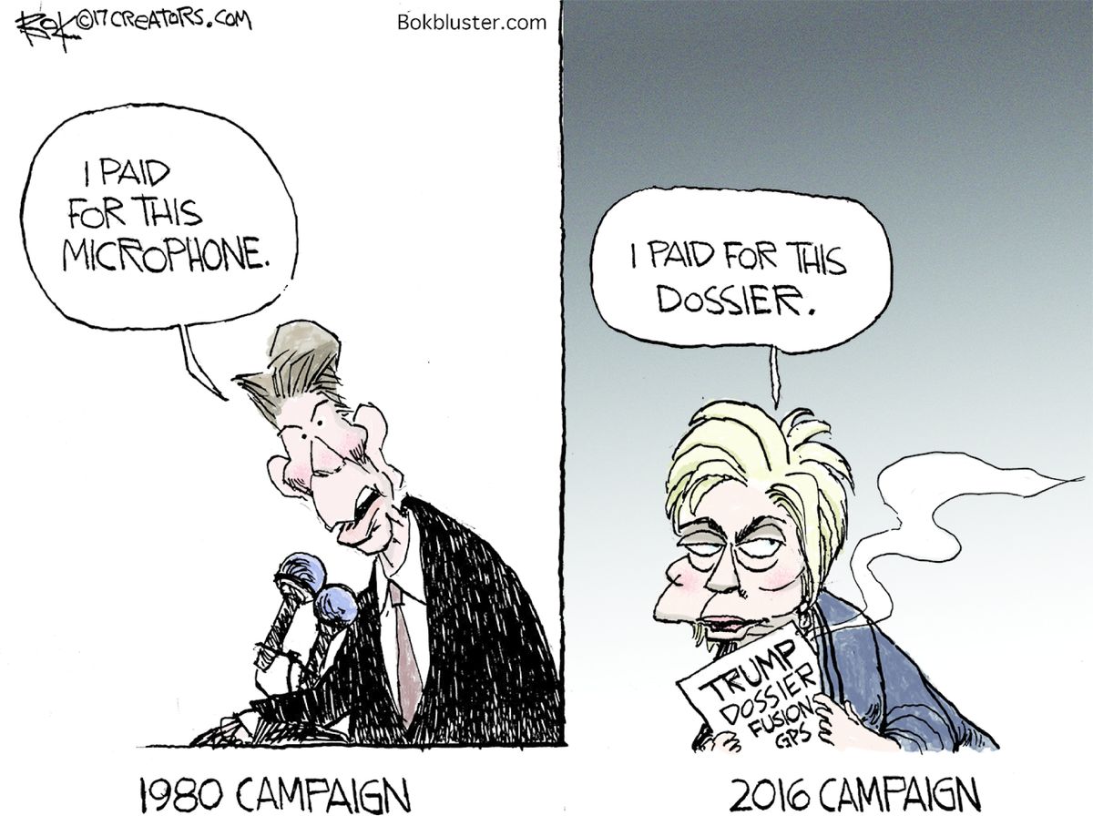 Political cartoon U.S. Ronald Reagan Clinton dossier | The Week