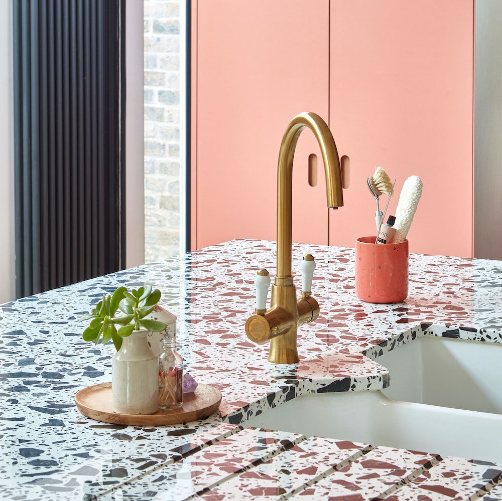Colourful kitchen transformation: rainbow colours enliven tired space ...