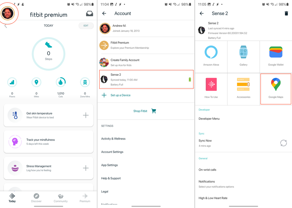 How to use Google Maps on Fitbit Sense 2 and Versa 4 | Android Central