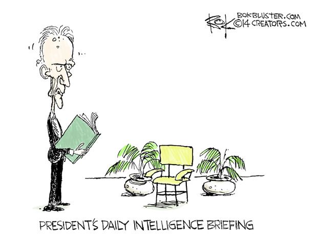 Obama cartoon intelligence briefing world | The Week