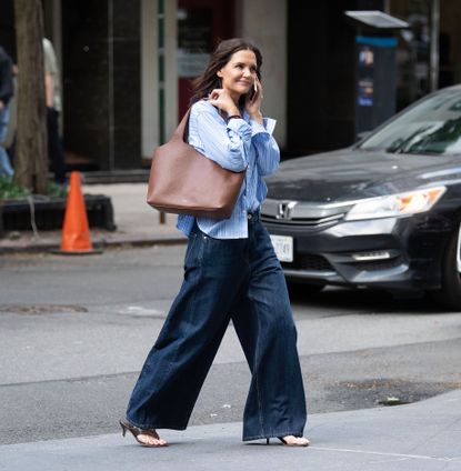 The Denim Trend People Are Wearing With Heeled Flip-Flops | Who What Wear