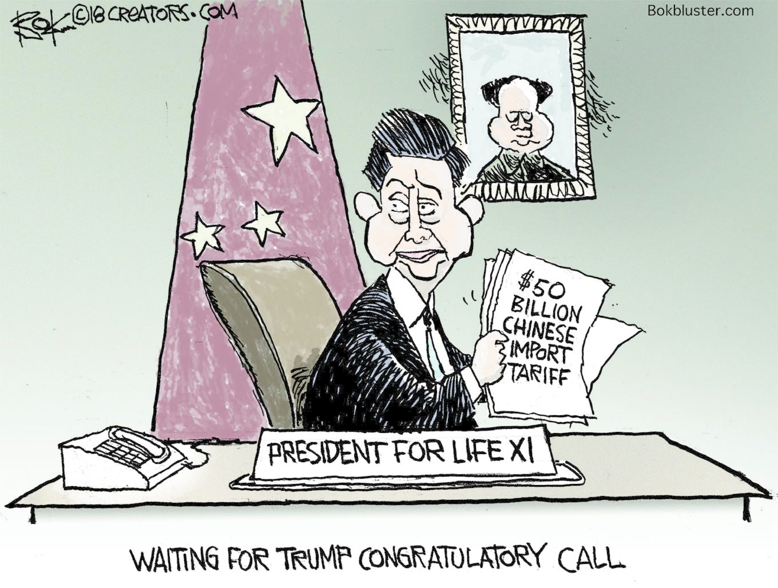 Political cartoon U.S. Xi Jinping president for life China Trump ...