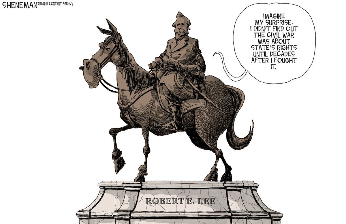 Political cartoon U.S. Robert E. Lee monument | The Week