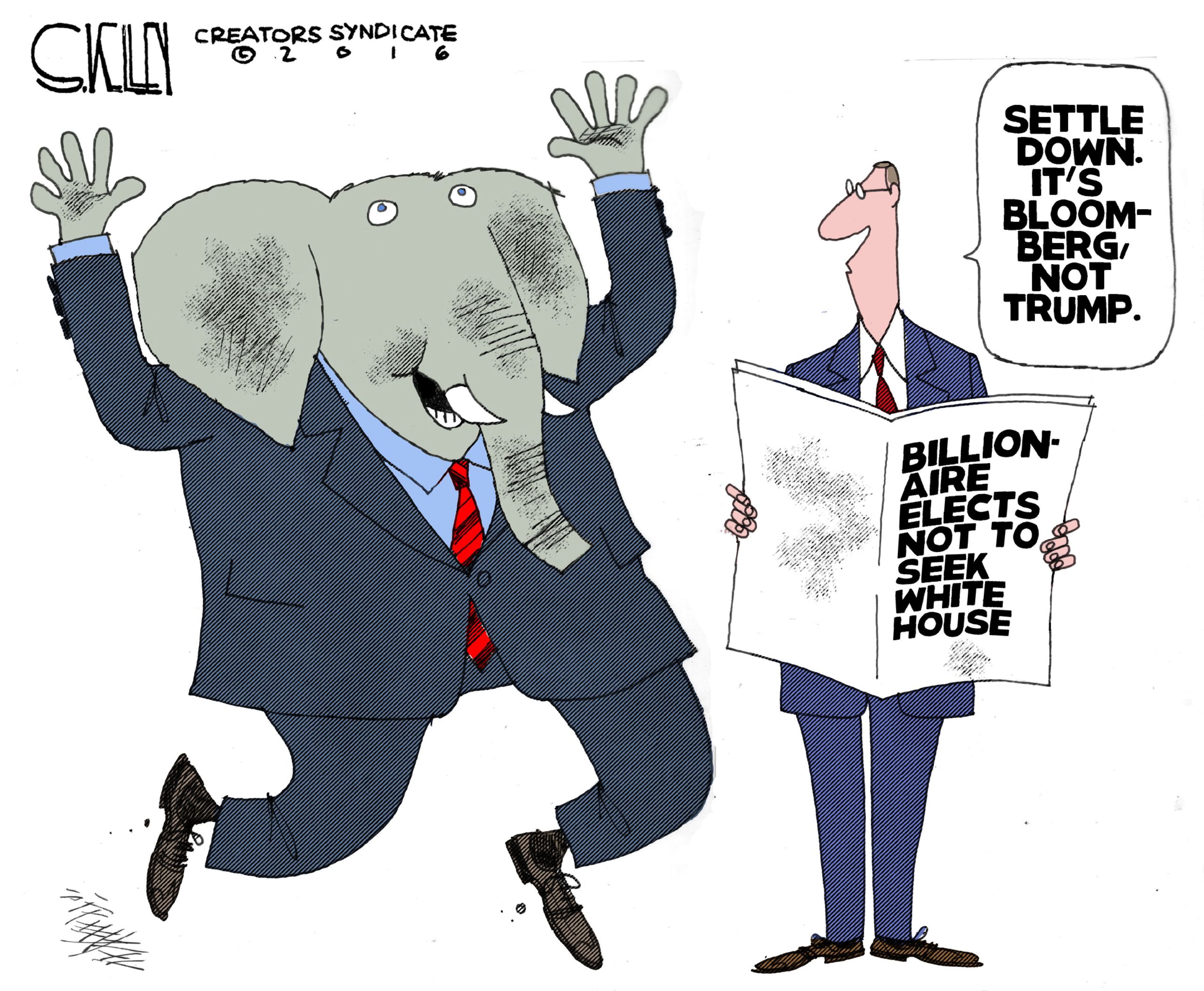 Political Cartoon U.S. Trump Bloomberg 2016 | The Week