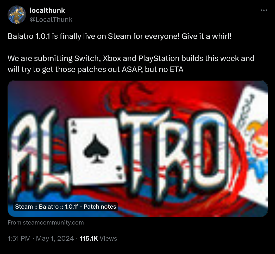 Balatro's first big balance patch fiddles with Fibonacci and makes a ...