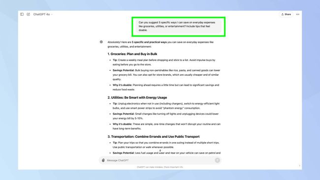 How to build a budget using ChatGPT | Tom's Guide
