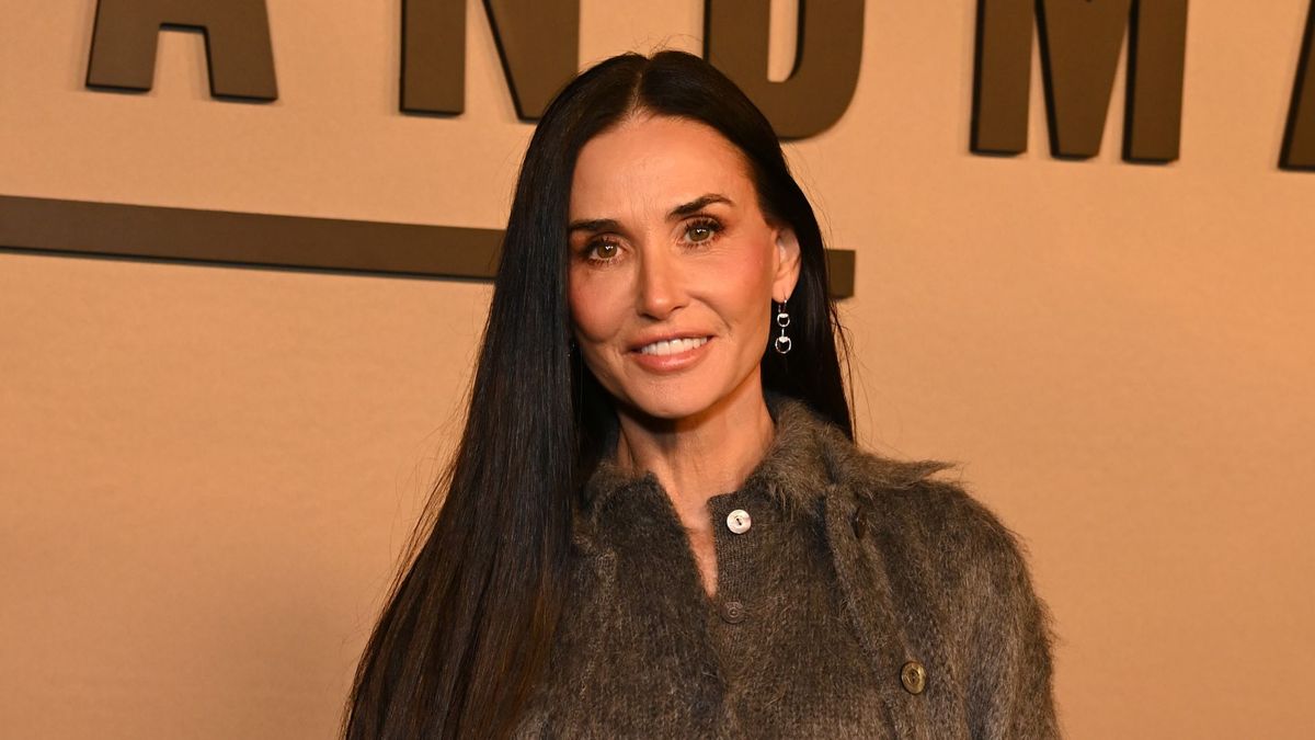 Demi Moore dazzles in an embellished skirt and cosy knitwear | Woman & Home
