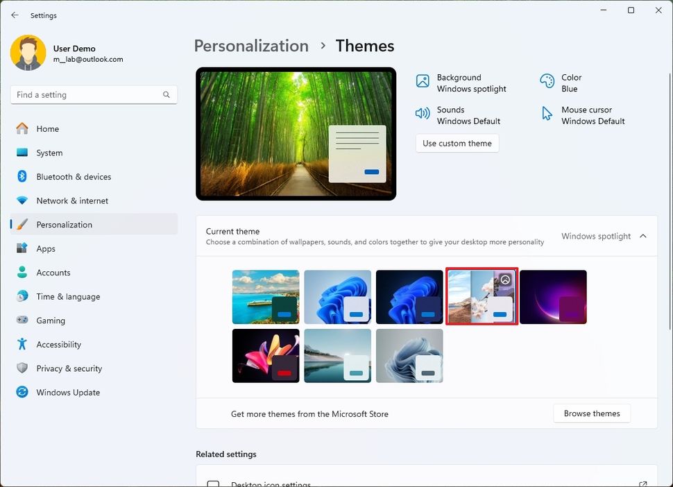How to use themes to personalize the desktop on Windows 11 | Windows ...