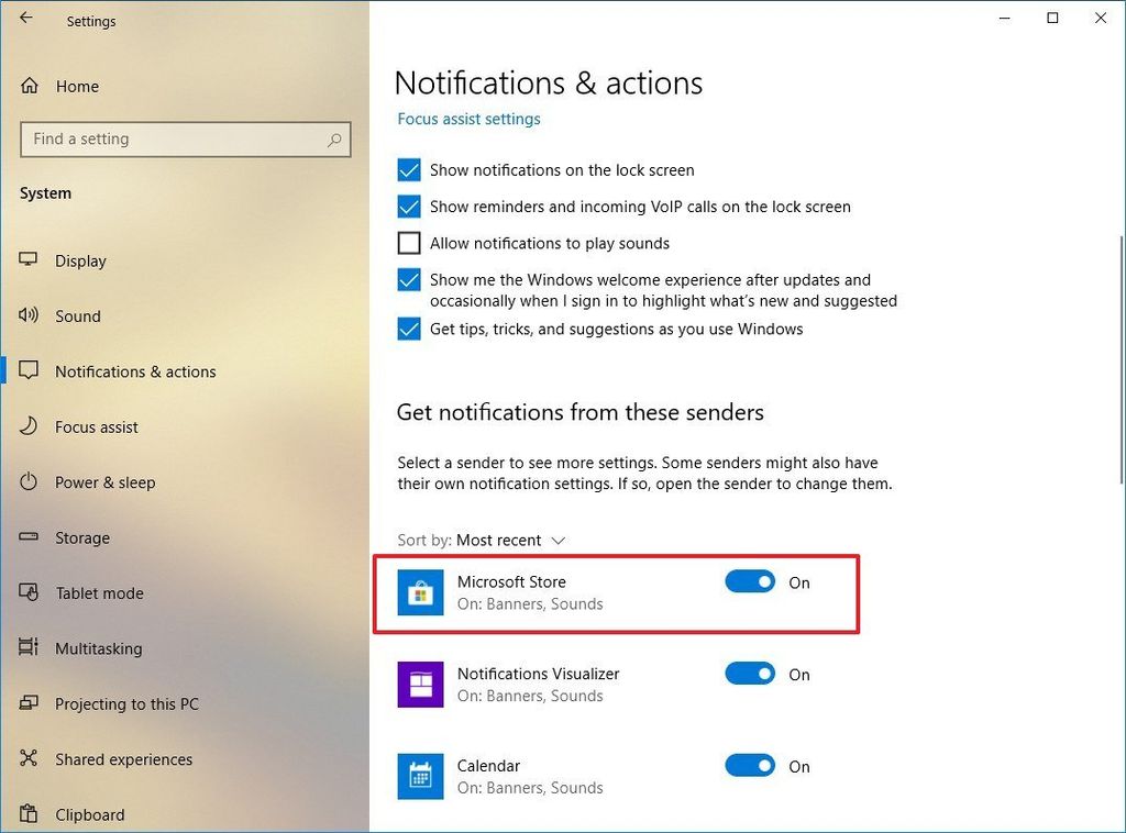 How to disable sound for all notifications on Windows 10 November 2019 ...