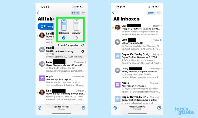 How to change the layout of the Mail app on your iPhone in iOS 18.2 | Tom's Guide
