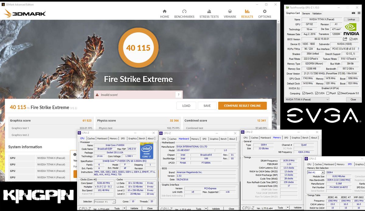 Kingpin topples Fire Strike Extreme benchmark record using four Titan X ...
