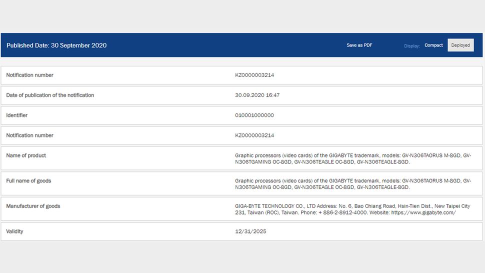 Gigabyte registers four Nvidia RTX 3060 Ti graphics cards | PC Gamer