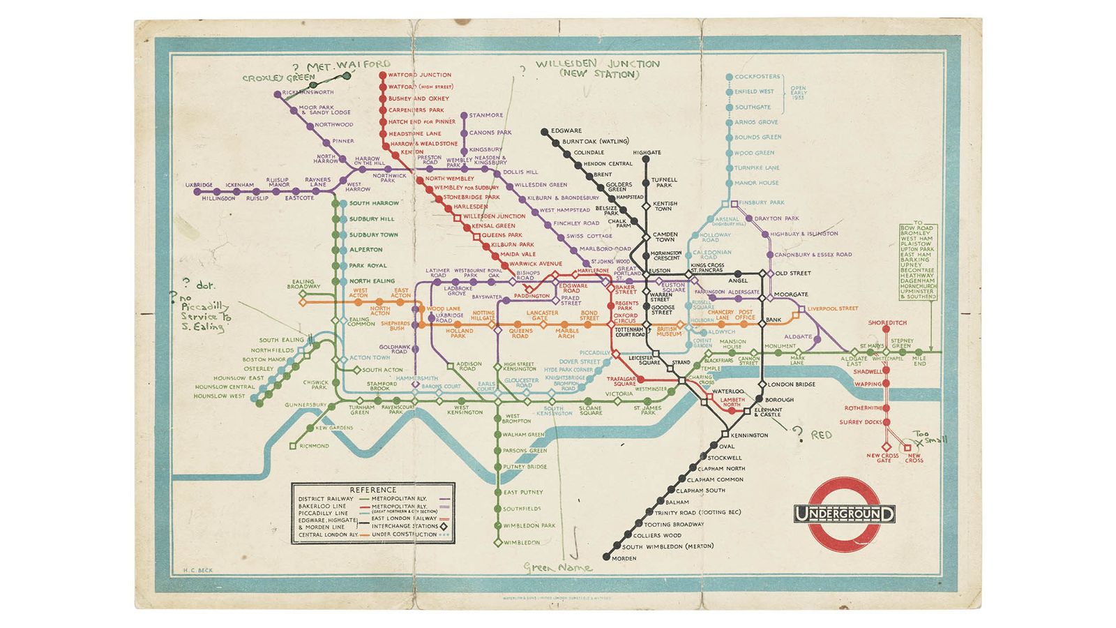 Rare London Tube map expected to sell for up to £100,000 at auction ...