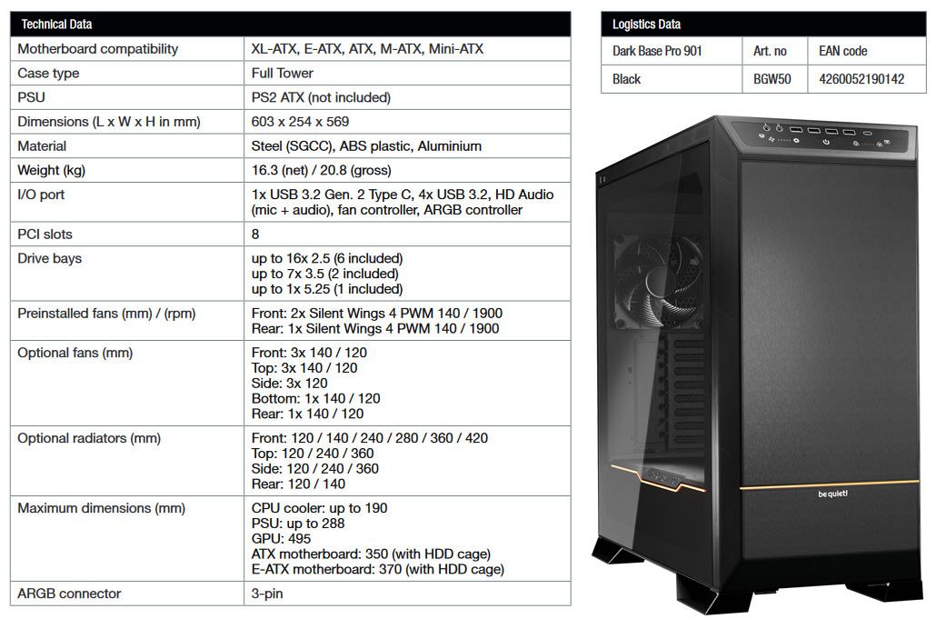 Be Quiet! Reveals Dark Base Pro 901 Flagship Case Availability and ...