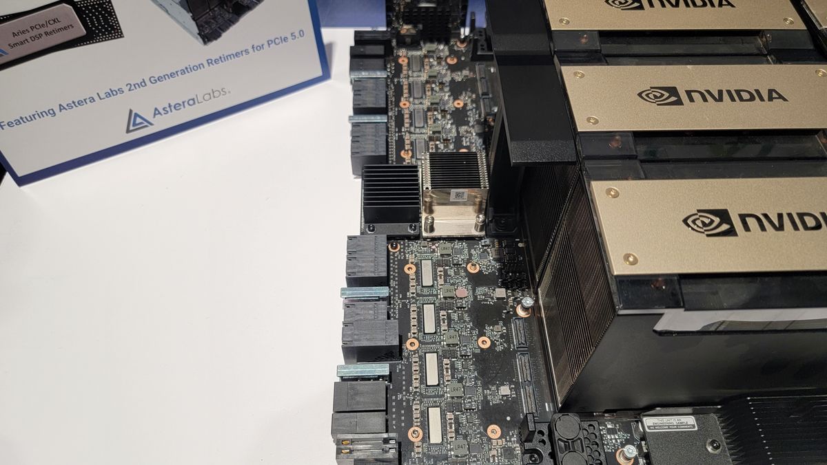 Working PCIe 6.0 connectivity demoed at GTC — Astera Labs' Aries ...