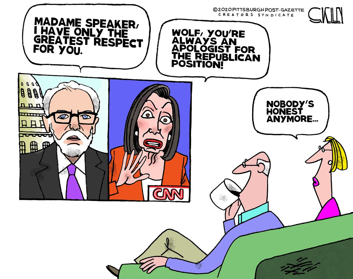 Political Cartoon U.S. Wolf Blitzer Pelosi CNN | The Week