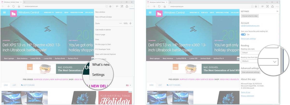 How to enable and customize reading view in Edge for Windows 10 ...