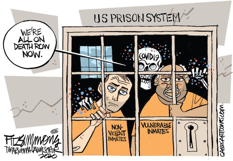 Editorial Cartoon U.S. Coronavirus prisons | The Week