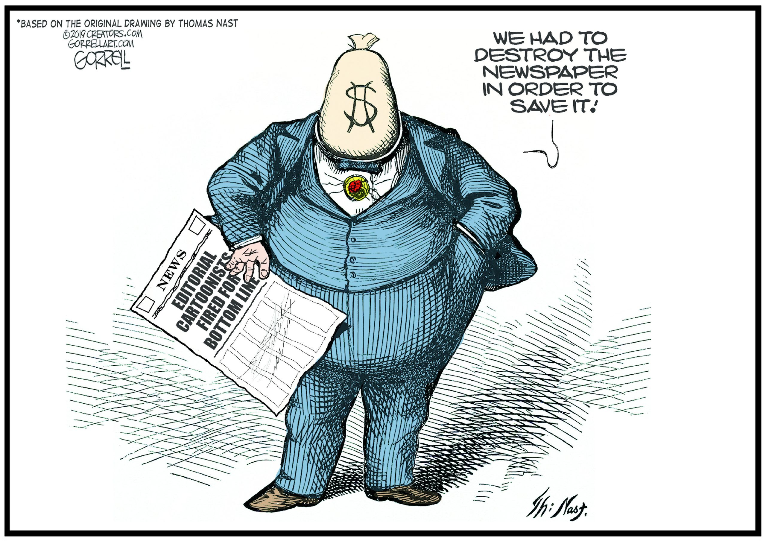 Editorial Cartoon U.S. Editorial Cartoonists Fired Newspaper Bosses ...