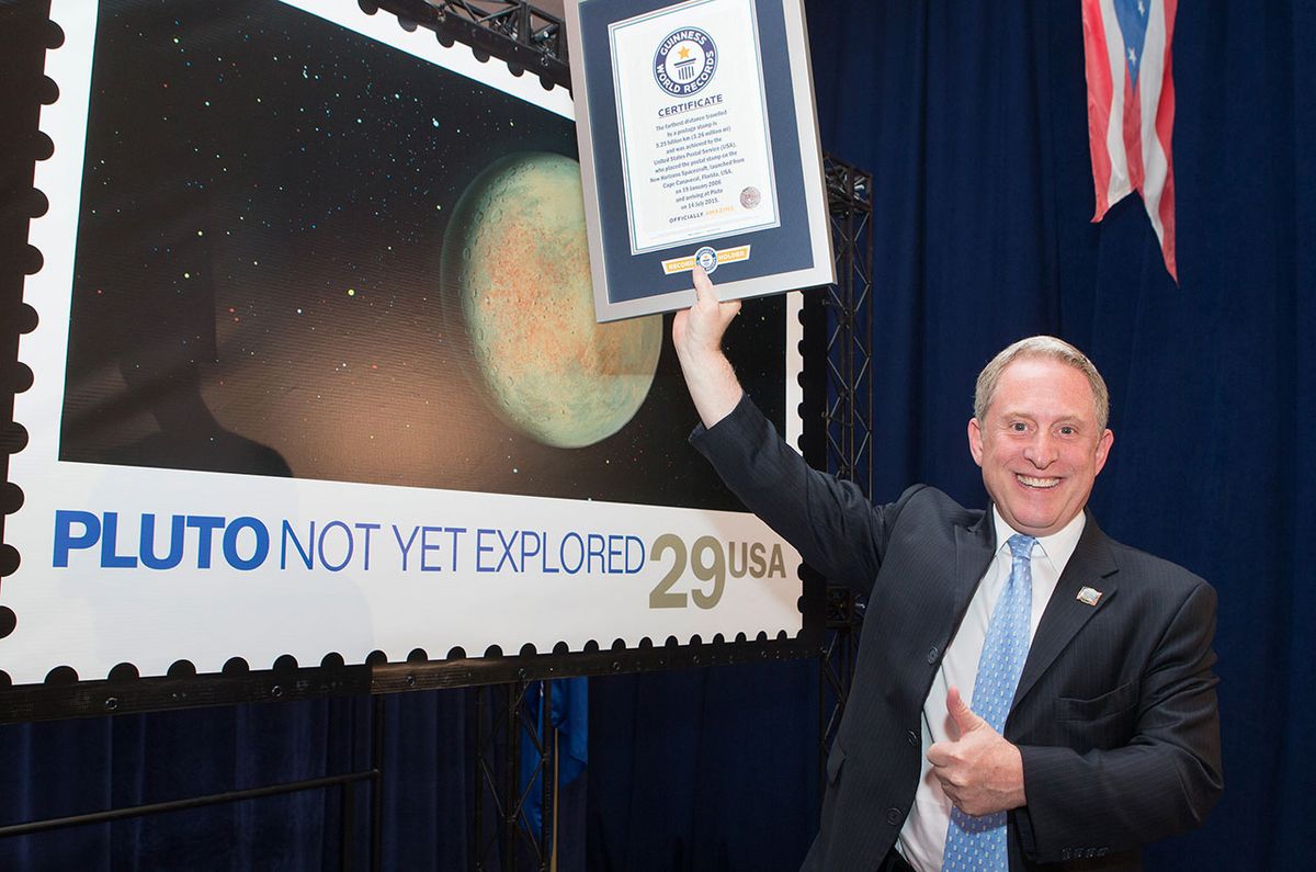 Pluto Stamp Aboard NASA's New Horizons Probe Sets Guinness World Record ...