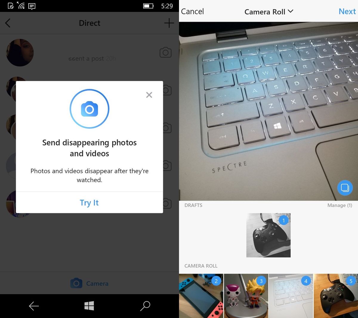 Instagram brings disappearing photos and videos to its Windows 10 app ...