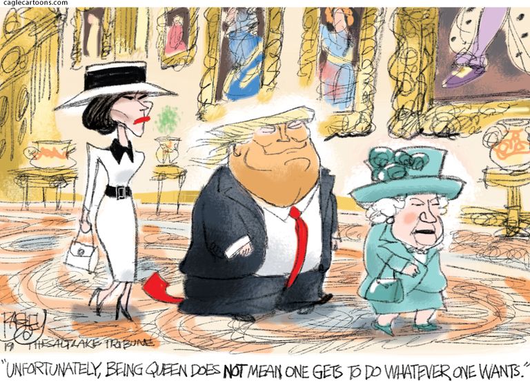 Political Cartoon U.S. Trump Queen Melania UK State Visit | The Week