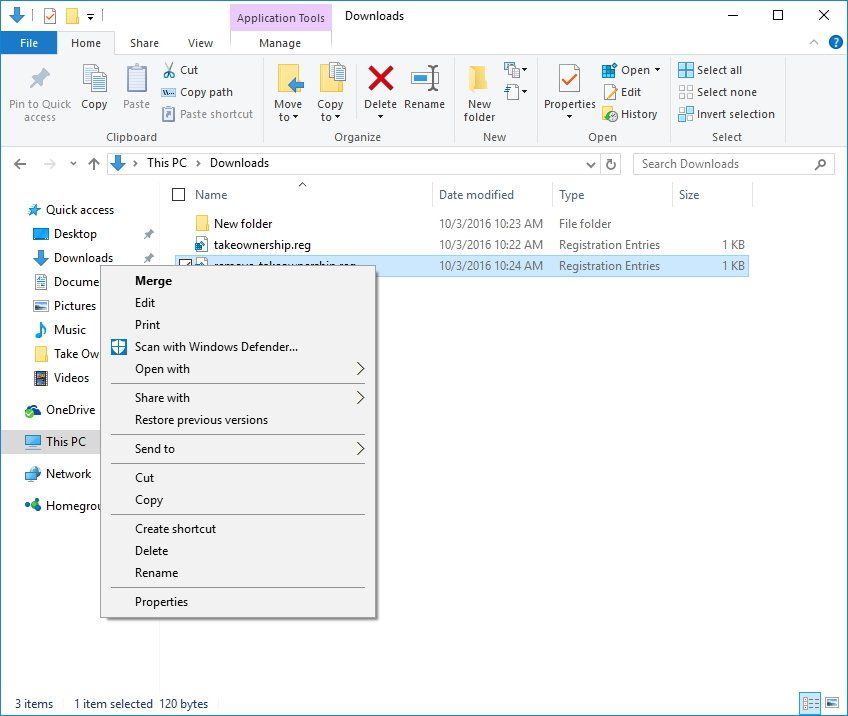 How to take ownership of files on Windows 10 with a right-click ...