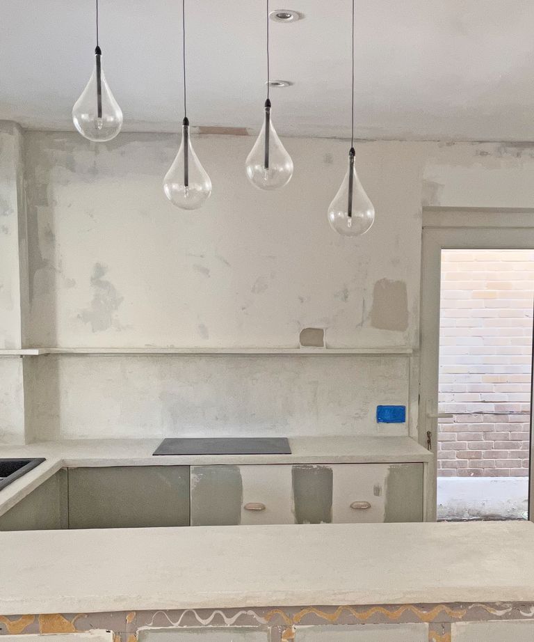 How to DIY a microcement backsplash for a cool, budget kitchen upgrade ...