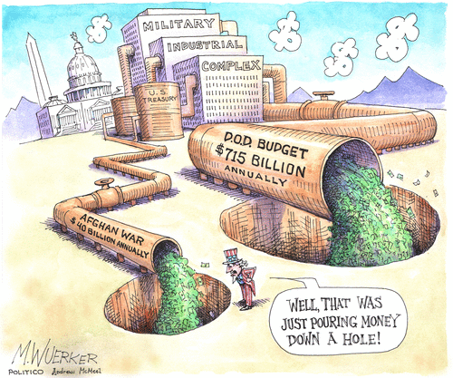Political Cartoon U.S. afghanistan withdrawal defense spending | The Week