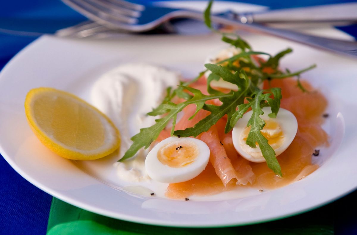 Smoked salmon with eggs | Starter Recipes | GoodtoKnow