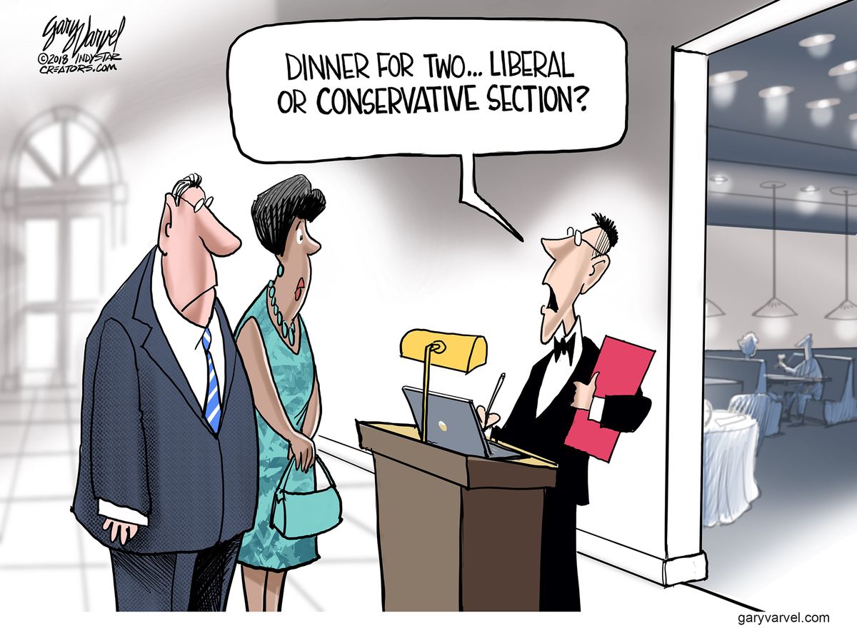 Editorial Cartoon U.S. Political partisanship liberal conservative ...