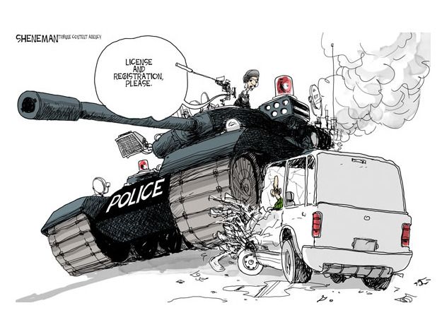 Editorial cartoon U.S. police militarization | The Week