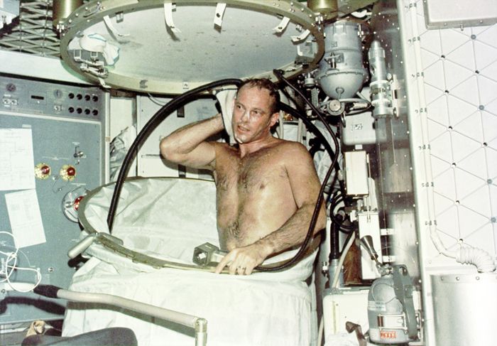 Space History Photo: Showering on Skylab | Space
