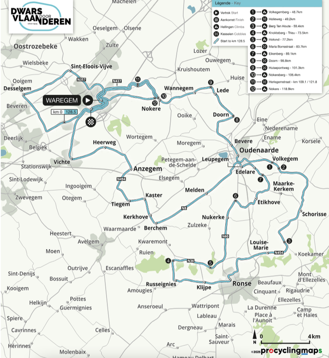Omloop Het Nieuwsblad 2025 route | Cyclingnews