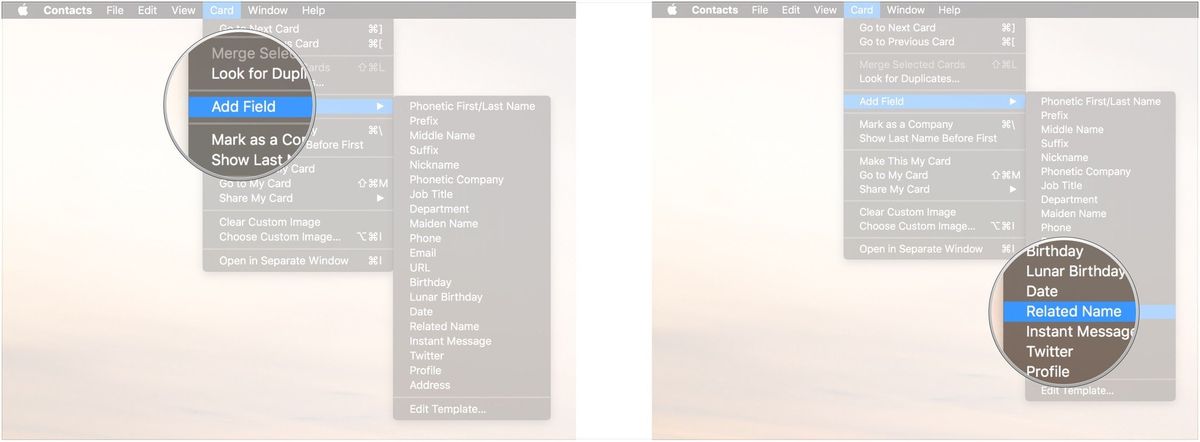 How to customize Contacts cards on your Mac | iMore