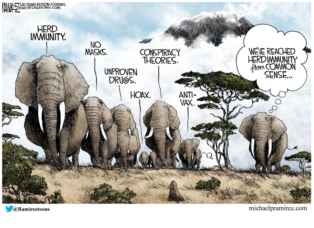 Political Cartoon U.S. GOP covid herd immunity | The Week