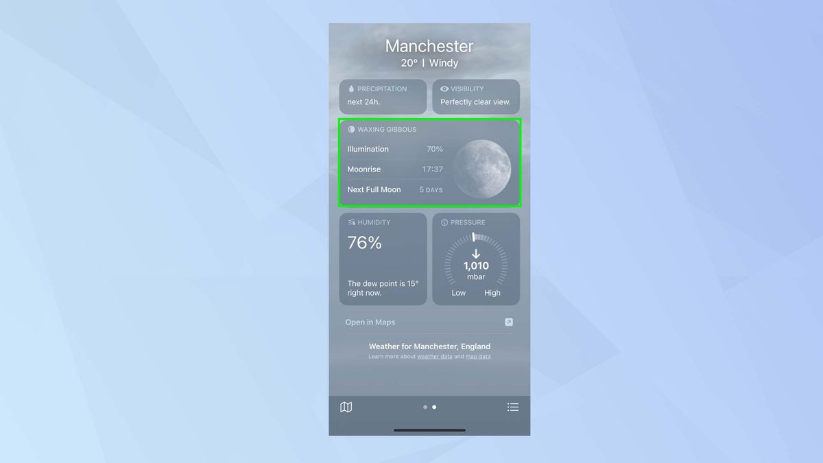 How to view lunar information in Weather app | Tom's Guide