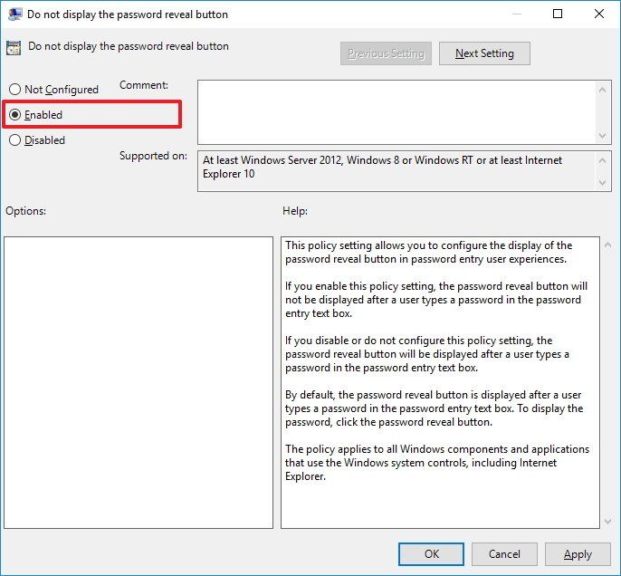 How to disable the Password Reveal button on the Sign-in screen on ...
