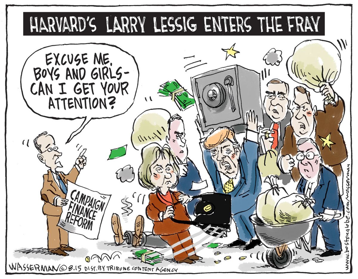 Political cartoon U.S. Larry Lessig 2016 | The Week