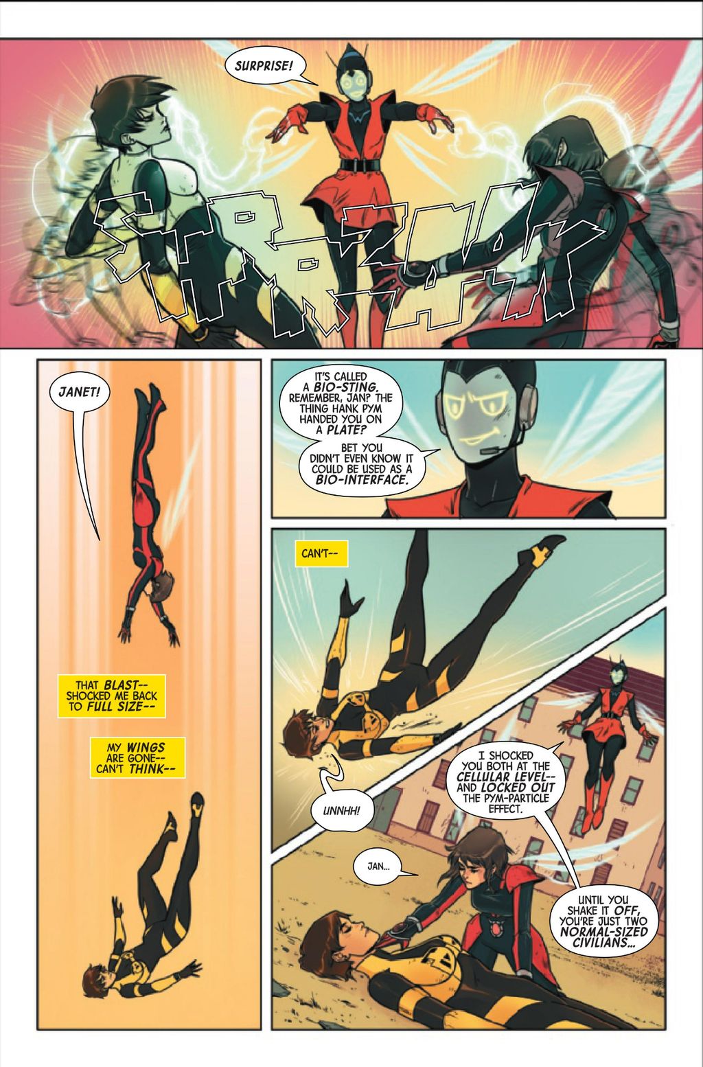 Janet and Nadia van Dyne face a whole swarm of evil Wasps in Wasp #2 ...