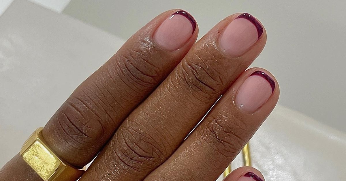 Burgundy French Tip Nails Are Elegant, Minimal and Chic | Who What Wear