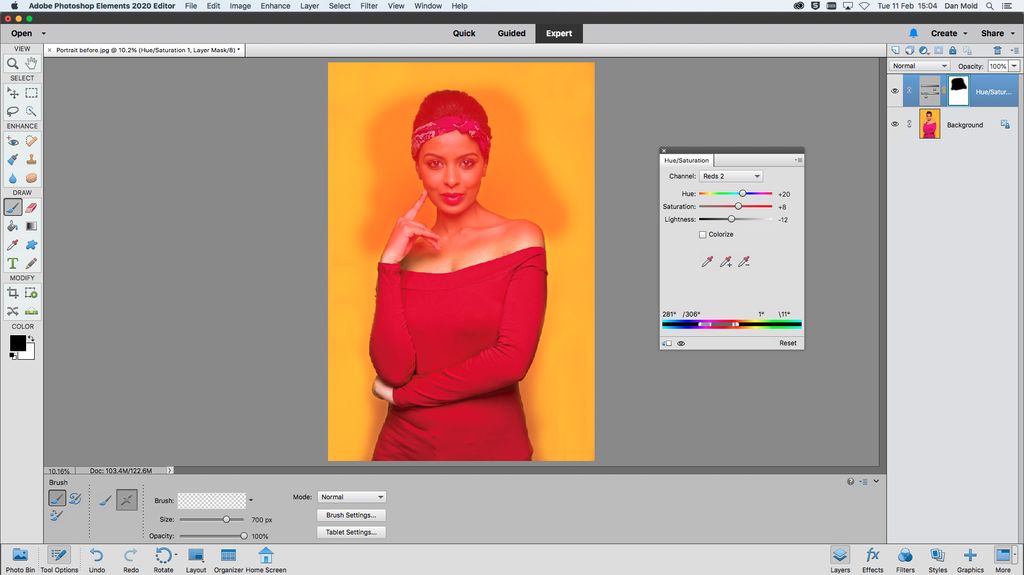 Make hue/saturation Photoshop Elements adjustments to change colors ...