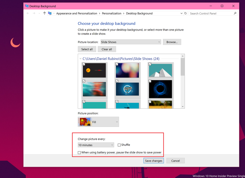 How to set Slideshow to every 10 seconds and enable shuffle in Windows ...