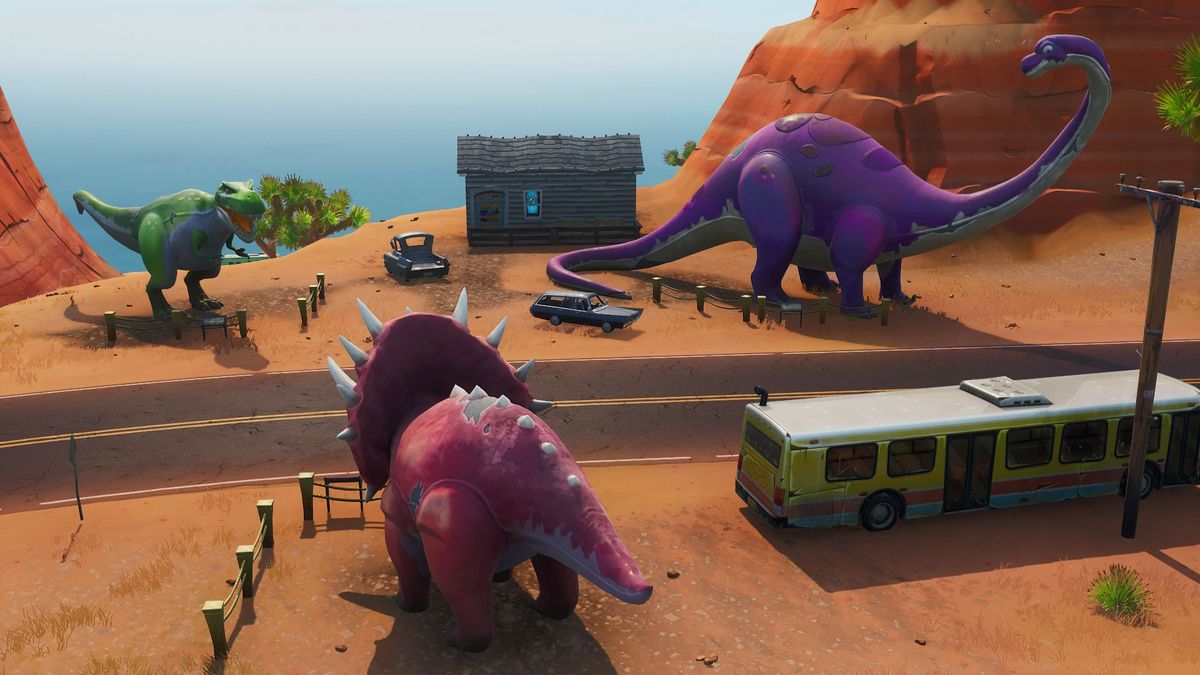 Fortnite: Dance between three ice sculptures, three dinosaurs, and four ...