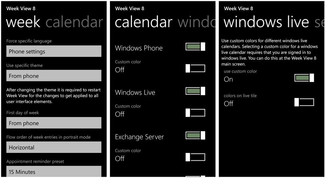 Week View 8, your Windows Phone schedule one week at a time | Windows ...