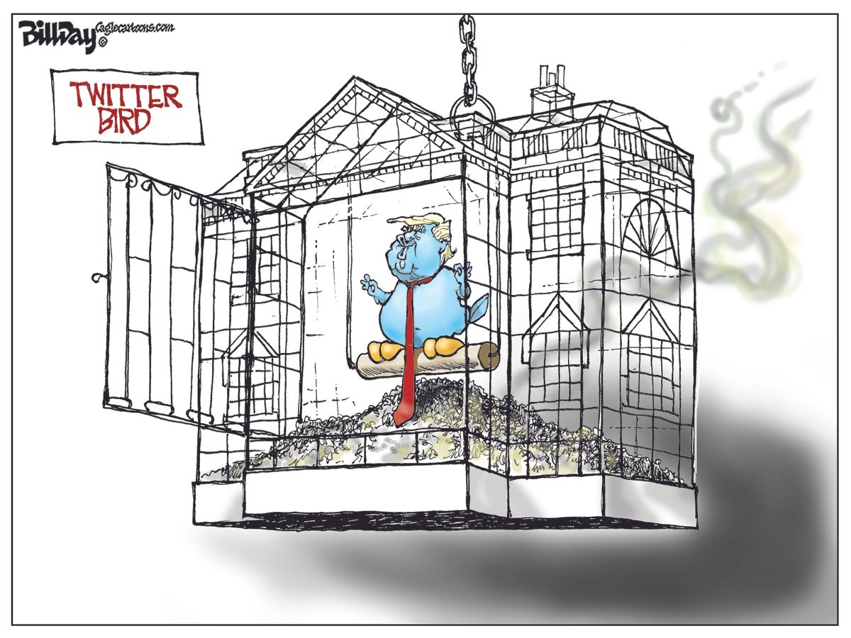 Political cartoon U.S. Trump twitter bird | The Week