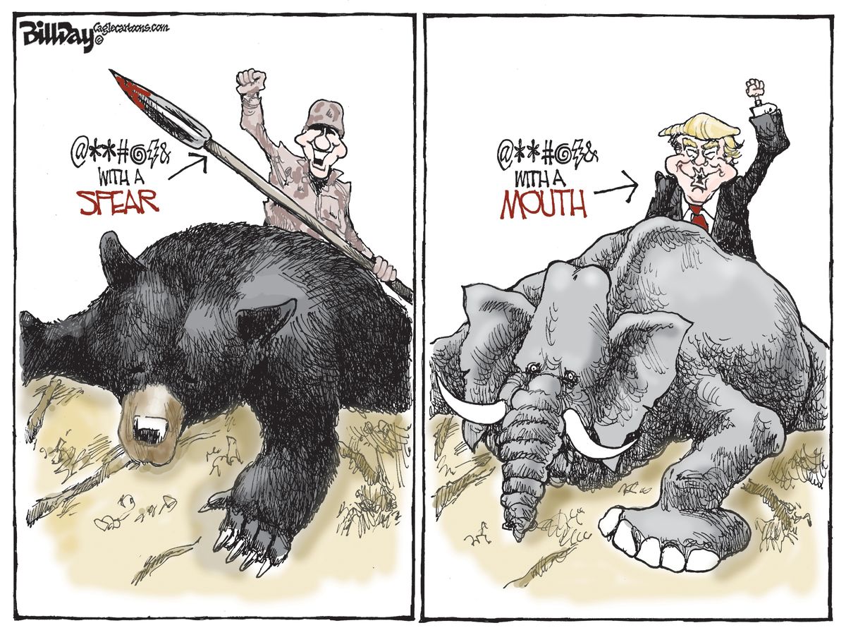 Political cartoon US Trump big game hunting | The Week